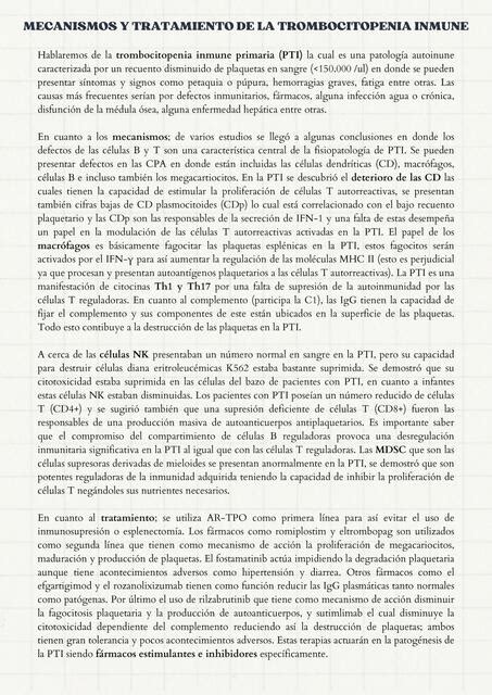 Trombocitopenia Inmune Primaria Lectura Eduardo Rivero UDocz
