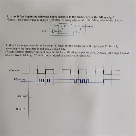 solved 4 sketch the output waveforms for the a d latch