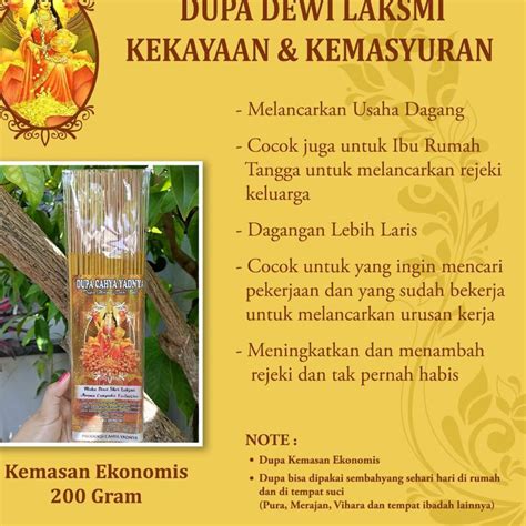 Jual Original Dupa Maha Dewi Shri Laksmi 185 Gram Cahya Yadnya Murah