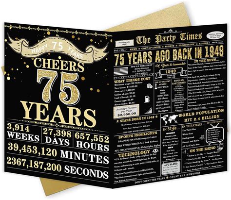 Amazon Zyulin 75th Birthday Card Jumbo 75th Birthday Gifts For