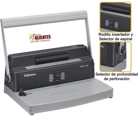 FElLowes ENCUADERNADORA de ESPIRAL metálico modelo metal 50R Cartabon
