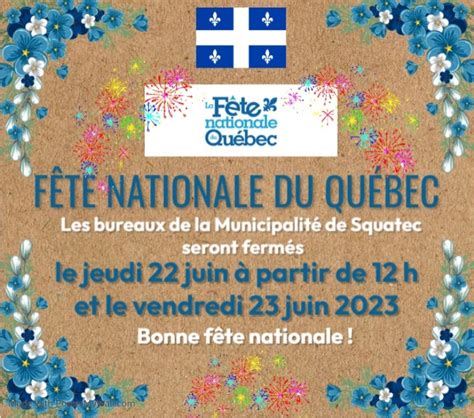 Fermeture du bureau municipal Municipalité de Saint Michel du Squatec