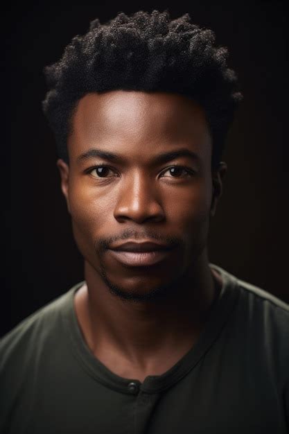 Premium AI Image Portrait Of A Handsome African American Man Created
