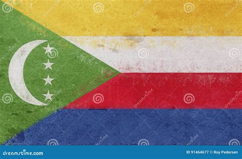 Bandeira Do Grunge De Comores Ilustração Stock Ilustração de fundo