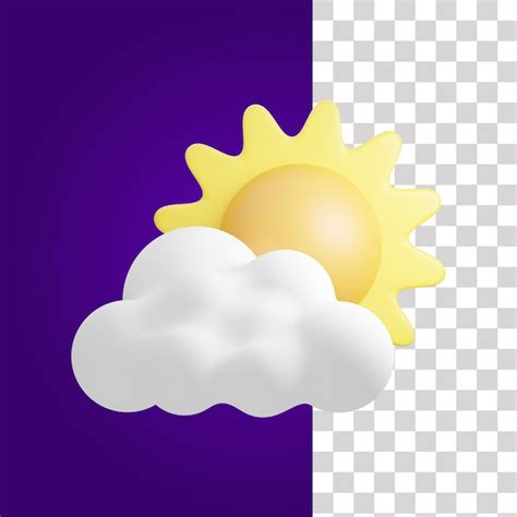 Icono D De Nube Y Sol Archivo Psd Premium