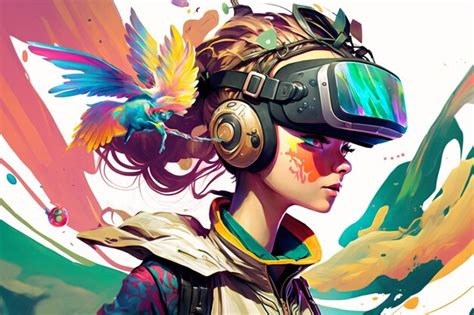 Premium Ai Image A Girl Wearing Ar Glasses