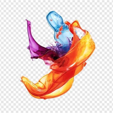 Premium PSD Fluid Splash Isolated On Transparent Background