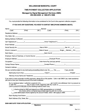 Fillable Online Cob TIME PAYMENT COLLECTION APPLICATION Cob Fax Email