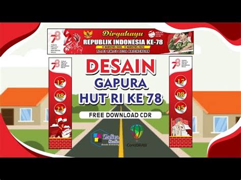 DESAIN SPANDUK GAPURA HUT RI KE 78 FREE CDR YouTube