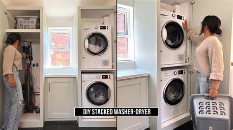 Diy Stacked Washer Dryer Cabinets Utility Room Makeover Shade