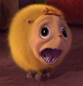 A Cartoon Character With Big Eyes And An Angry Look On His Face