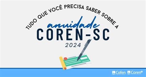 Anuidade Coren SC 2024 Profissionais Podem Pagar Desconto De 30