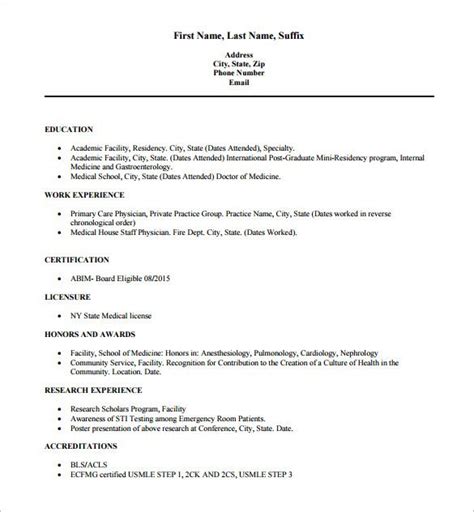 Template Net Doctor Resume Templates 15 Free Samples Examples Format