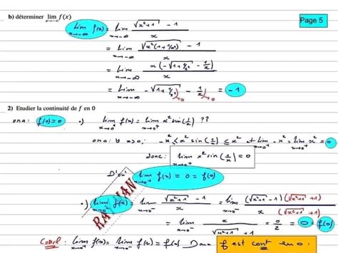 Bac Sc expérimentales Math bj limites et continuité