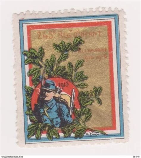 VIGNETTE MILITAIRE DELANDRE 245ème régiment d infanterie EUR 2 50