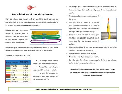 2 Nota De Lectura Seguridad En El Uso De Eslingas Usar Las Eslingas