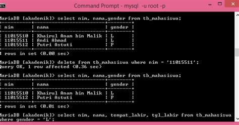 Perintah Insert Update Delete Dan Select Pada MySQL Programming