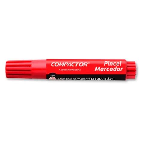 Pincel Marcador Permanente Recarreg Vel Compactor Cx C Unid