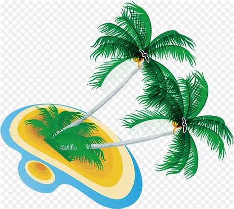 夏季黄色沙滩椰树海报素材PNG图片素材下载 图片编号10353808 PNG素材网
