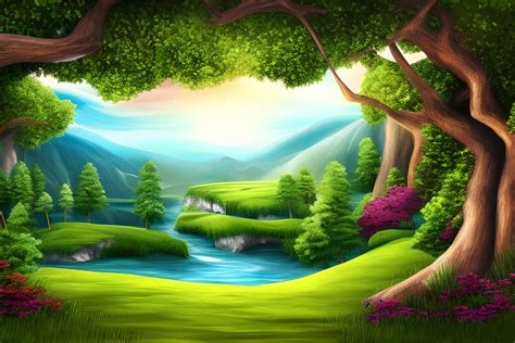 Nature Landscape Background Graphic By Craftable Creative Fabrica