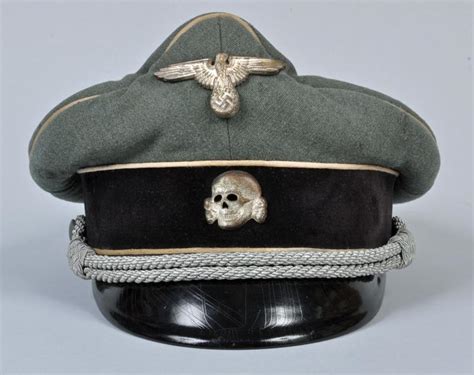 Regimentals German Wwii Waffen Ss Infantry Officers Visor Cap