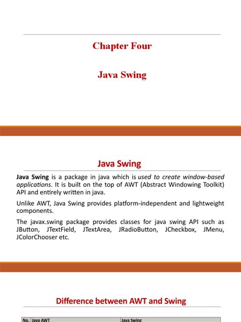 chapter four java swing pdf software computer libraries