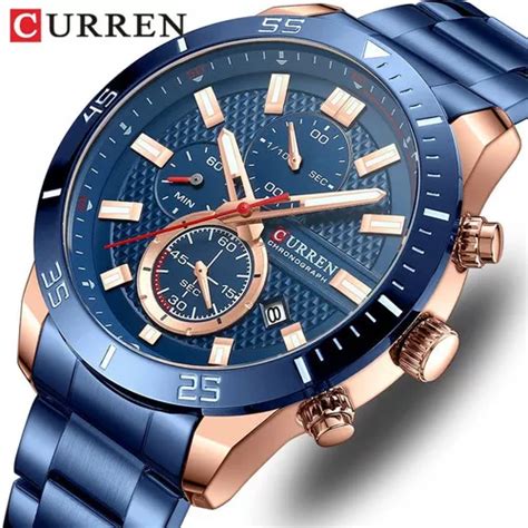 Relógio de pulso Curren 8417 corpo azul analógico para masculino