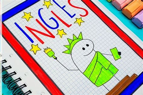 Portadas de inglés fáciles bonitas para colorear