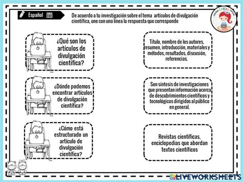 Artículos de divulgación científica activity Texto de divulgacion