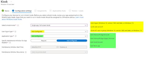 intune a reference to kiosk shared pc mode