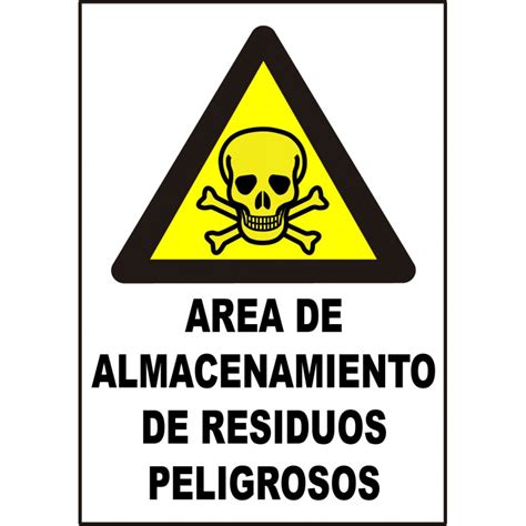 Cartel Area de Almacenamiento de Residuos Peligrosos Tamaño 25x35cm B4