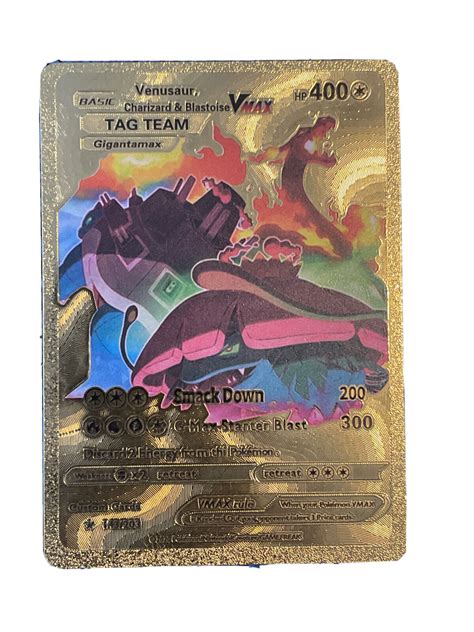 Mavin Venusaur Charizard Blastoise Gigantamax VMax Tag Team Gold