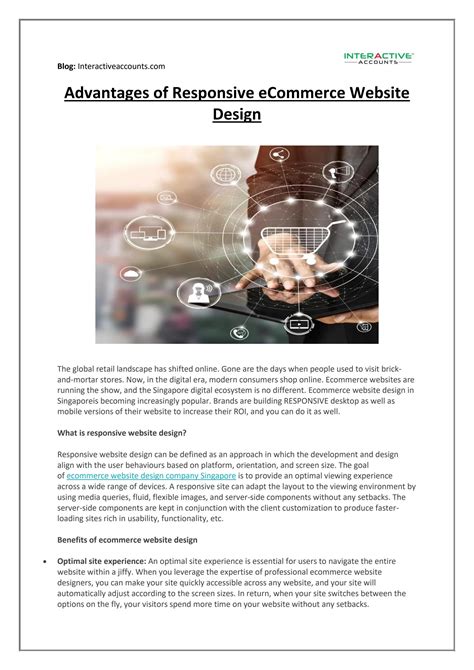 4 Benefits Of Responsive ECommerce Website Design In Singapore