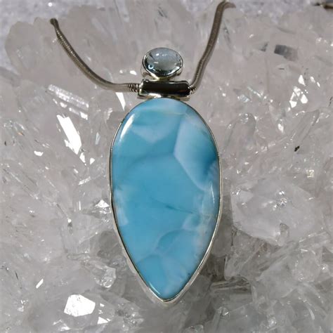 Larimar Anhänger 925er Silber Edelsteinanhänger 13888 mit