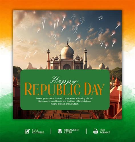 D A De La Rep Blica De Enero De La India Plantilla De Dise O Gr Fico