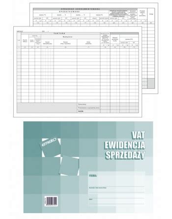 Druk EWIDENCJA SPRZEDAŻY VAT unijna A4 offset 22 karty
