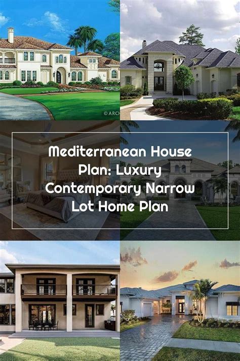 Mediterranean House Plans Luxury Contemporary Narrow Mansions Lot