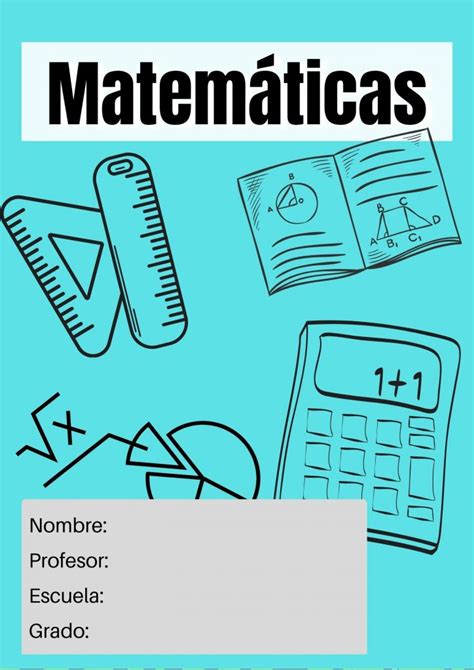 carátulas de matemáticas Portadas para Word y Google Docs