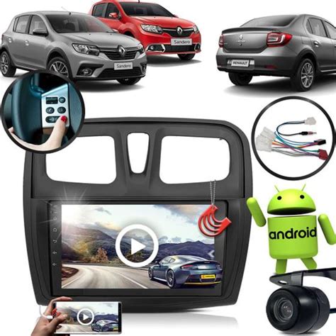 Kit Central Multimidia MP5 Android 9 pols Camera ré Chicote