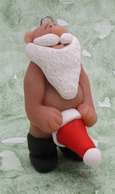 Naughty Santa Ornament By ClayHoliday On Etsy Santa Ornaments
