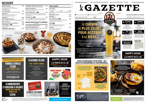 Carte et Menus 2023 3 Brasseurs Saint Marcel lès Valence à Saint