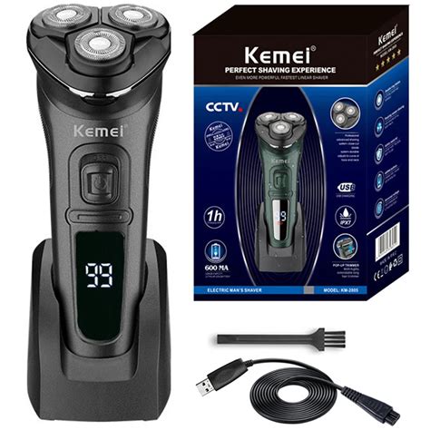 Kemei Barbeador El Trico Imperme Vel Para Homens M Quina De Barbear