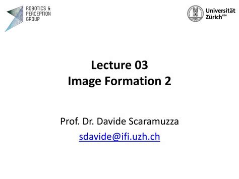 PDF Lecture 03 Image Formation 2 UZH Camera Calibration
