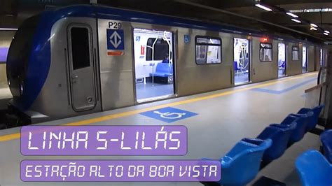 Linha 5 Lilás do Metrô de São Paulo Trens Frota P na Estação Alto da