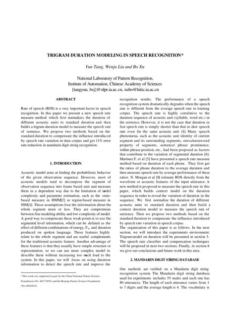 pdf trigram duration modeling in speech recognition