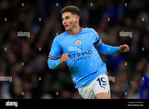 Julian Alvarez 19 Of Manchester City During The FA Cup Third Round