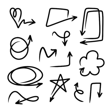 Conjunto De Setas Desenhadas M O Doodle Ilustra O Vetorial Eps