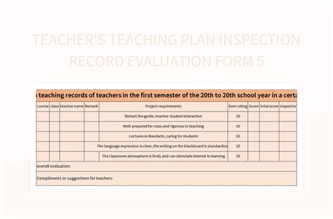 Free Teaching Plan Evaluation Templates For Google Sheets And Microsoft