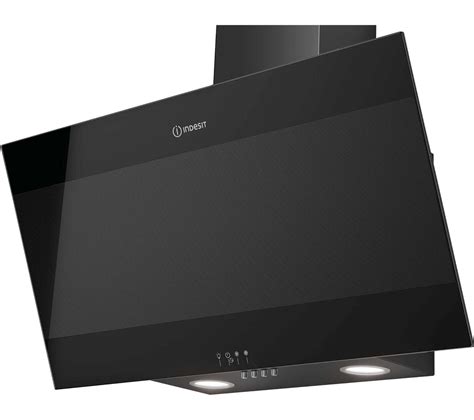 Hotte Décorative Inclinée 80 cm 647m3 h Verre noir Ihvp83flmk Hotte BUT