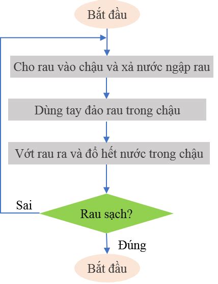LỜI GIẢI Thuật toán thực hiện công việc rửa rau được mô tả bằng Tự